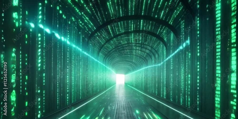 tunnel cracked binary code matrix green futuristic hacking digital ... tunnel cracked binary code matrix green futuristic hacking digital ...
