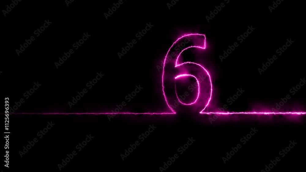 number six. Animation Neon light Number 06. Neon Glowing Symbol Neon ...