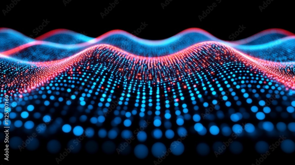 Abstract smart city design with gradient lines connecting dynamic dot ...