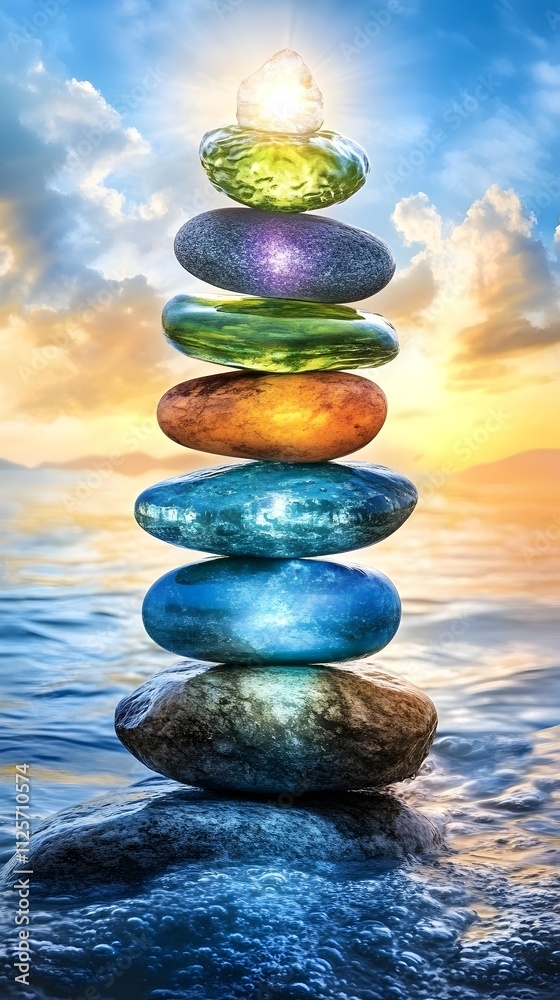 cairns or rock balancing a symbol of balancing energies, that which is ...