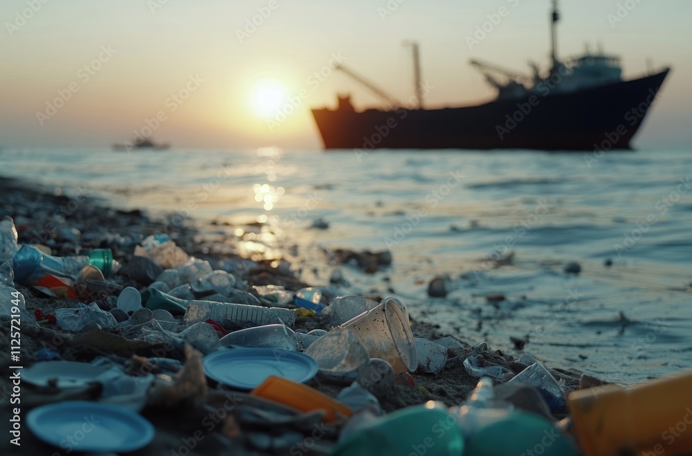 Ocean reality, depictions of sea floor littered with discarded garbage ...