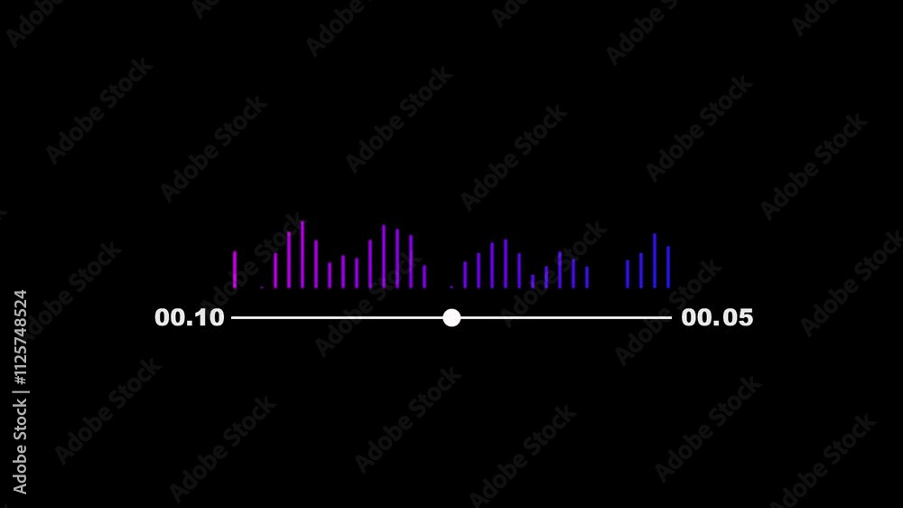 sound wave animation. Visualizer of audio motion. Abstract Sound Wave ...