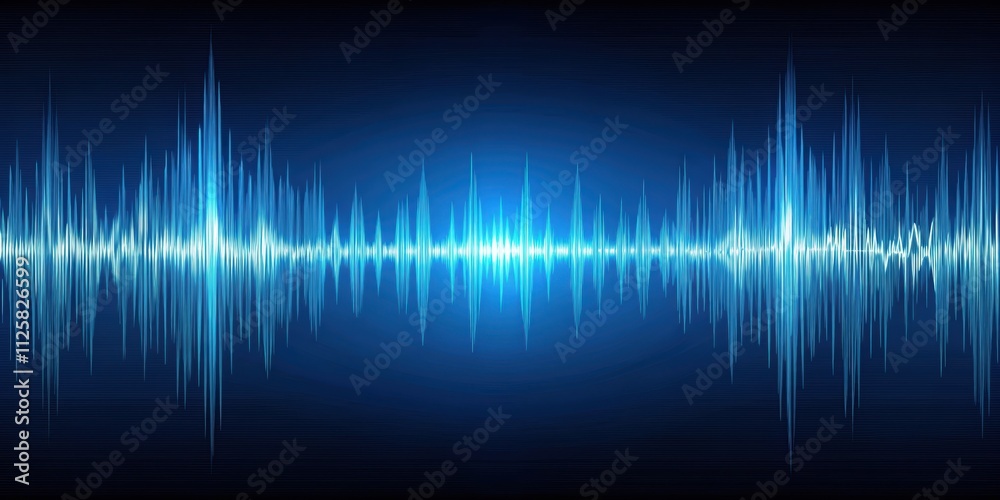 Sound wave rhythm background with technology concept on dark blue ...