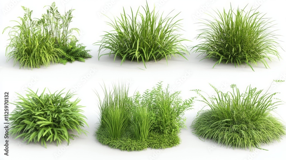 22.A bundle of grass assets featuring different shapes, heights, and ...