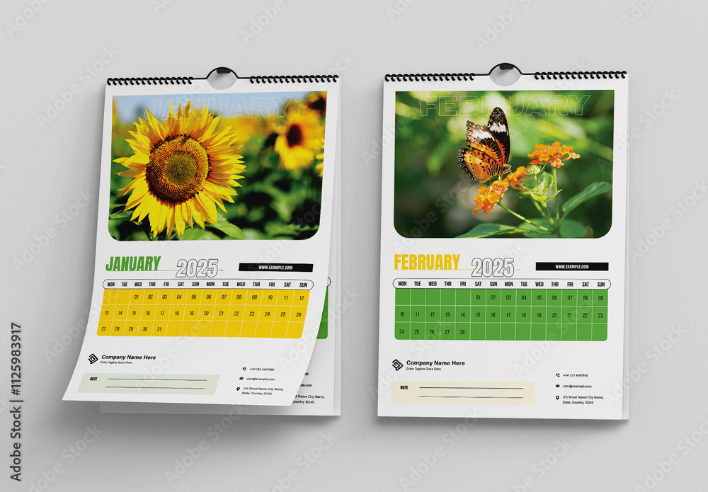 2025 Calendar Layout Stock Template | Adobe Stock