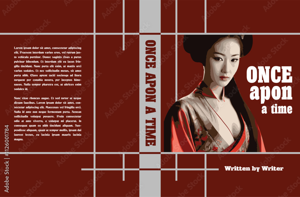 155-33-Book cover design featuring an asian actress wearing traditional ...