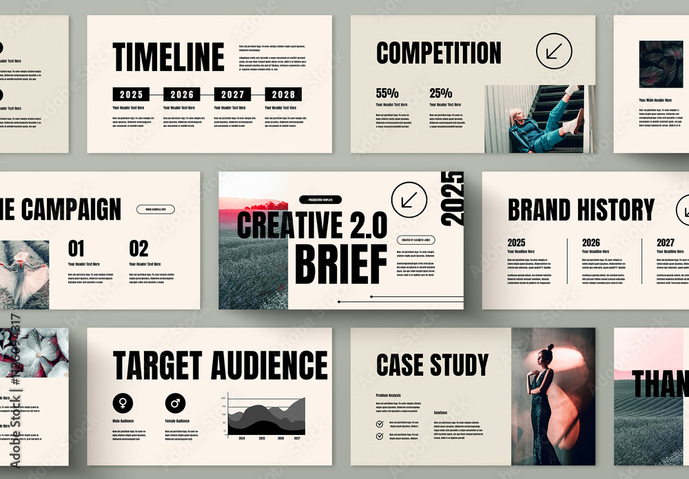 Innovative Creative Brief Presentation Template Layout Stock Template | Adobe Stock