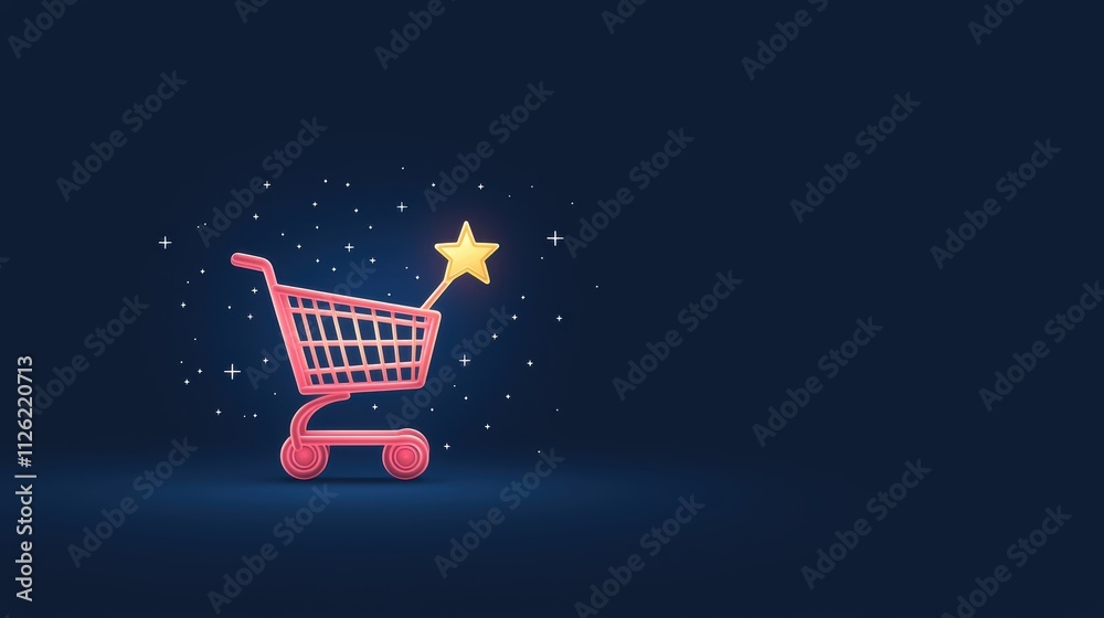 A shopping cart icon with a progress bar or loading animation ...