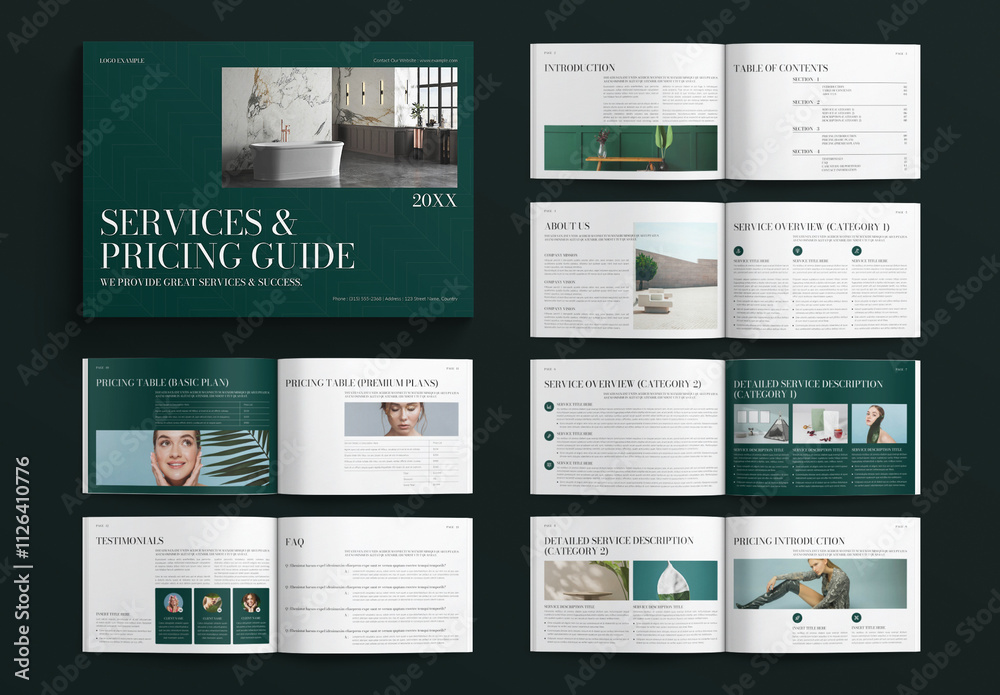 Services and Pricing Guide Magazine Template Design Layout Landscape ...
