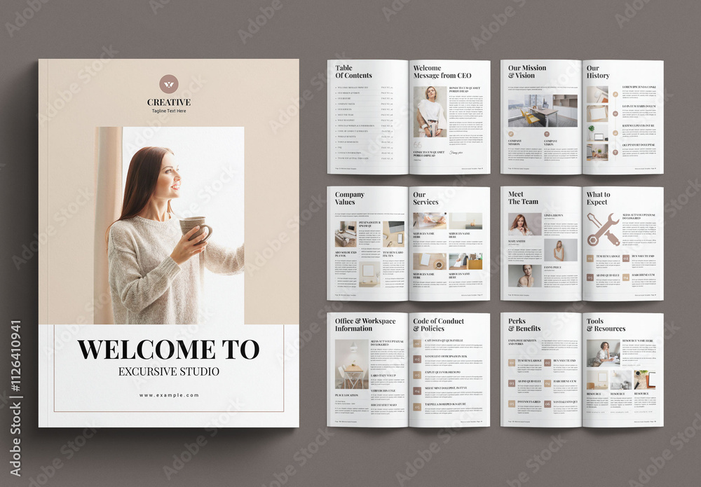 Welcome Guide Template Design Magazine Layout Stock Template | Adobe Stock