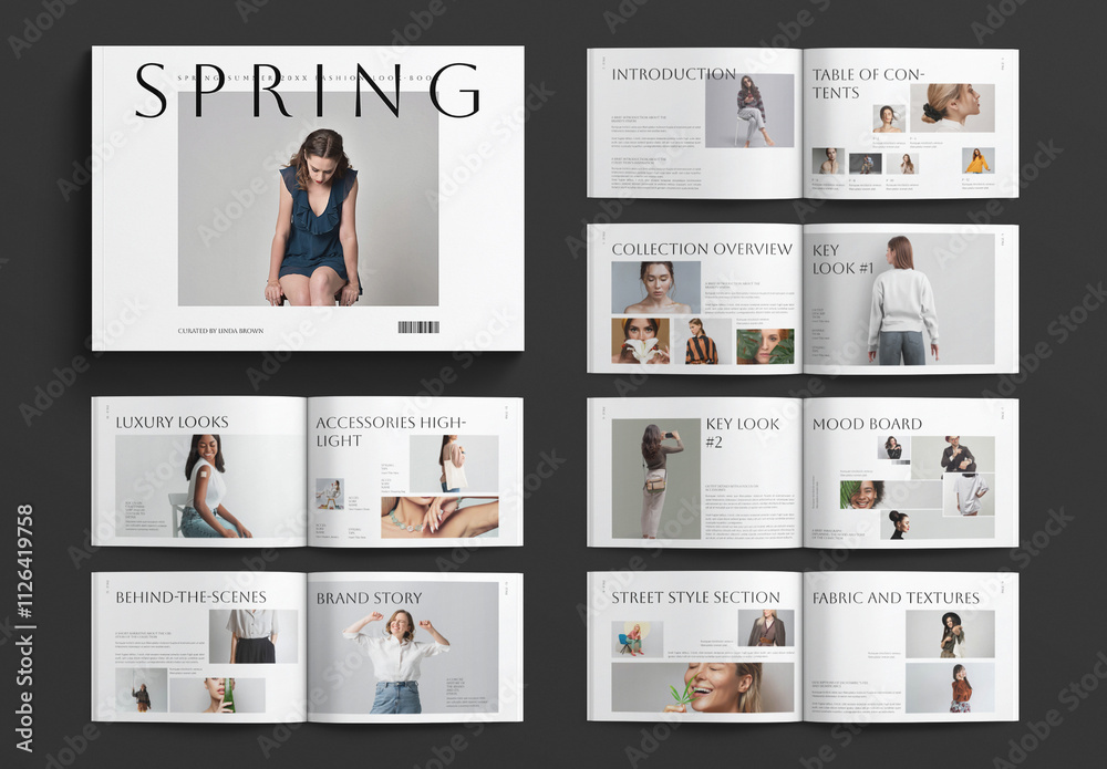Fashion Lookbook Template Design Brochure Layout Landscape Stock ... Fashion Lookbook Template Design Brochure Layout Landscape Stock ...