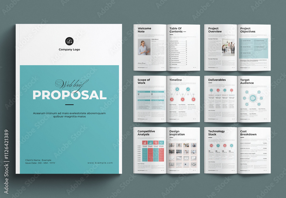 Web Brief Project Proposal Template Design Layout Stock Template ...