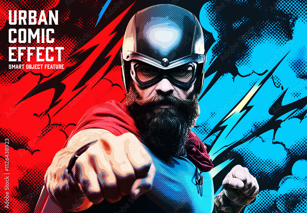 Urban Comic Effect with Generative AI Stock Template | Adobe Stock