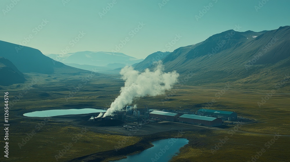 Geothermal volcano power plant in Iceland generating green energy ...