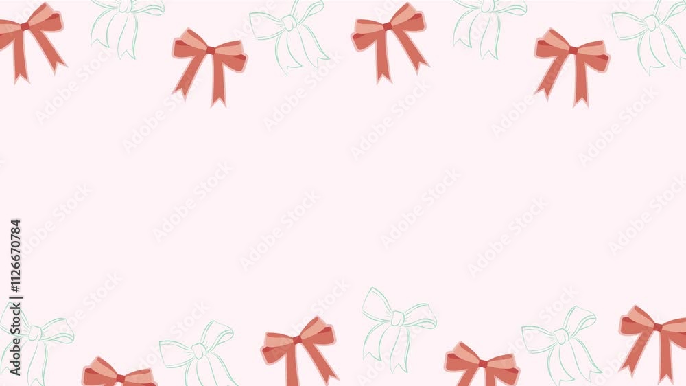 Ribbon and bow icon wiggling in 4K animation. Collection of 4K 3D ...