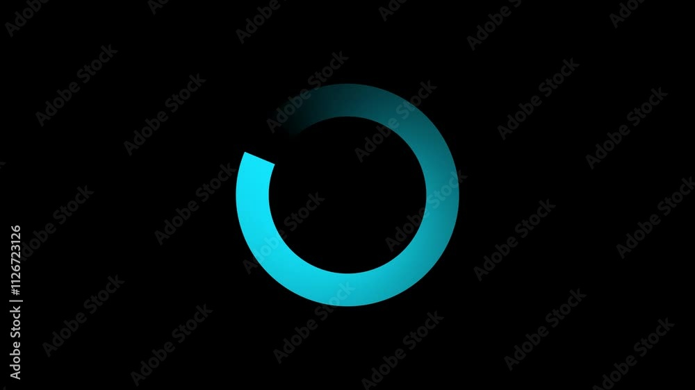 Loading Blue Circle Animation on Black Screen. Chroma Key Progress ...