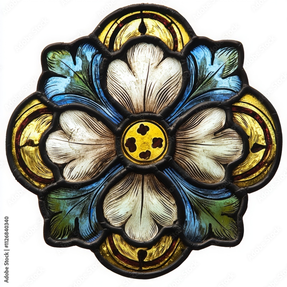 Tudor rose isolated icon. Traditional heraldic emblem of England. The ...