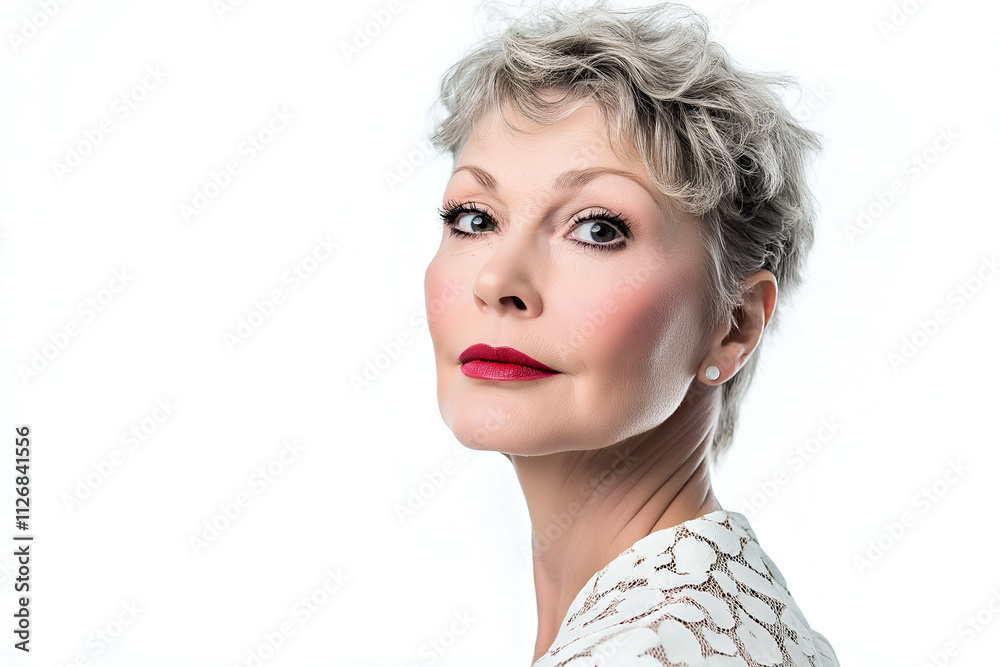 Beautiful gorgeous 50s mid age beautiful elderly senior model woman ...