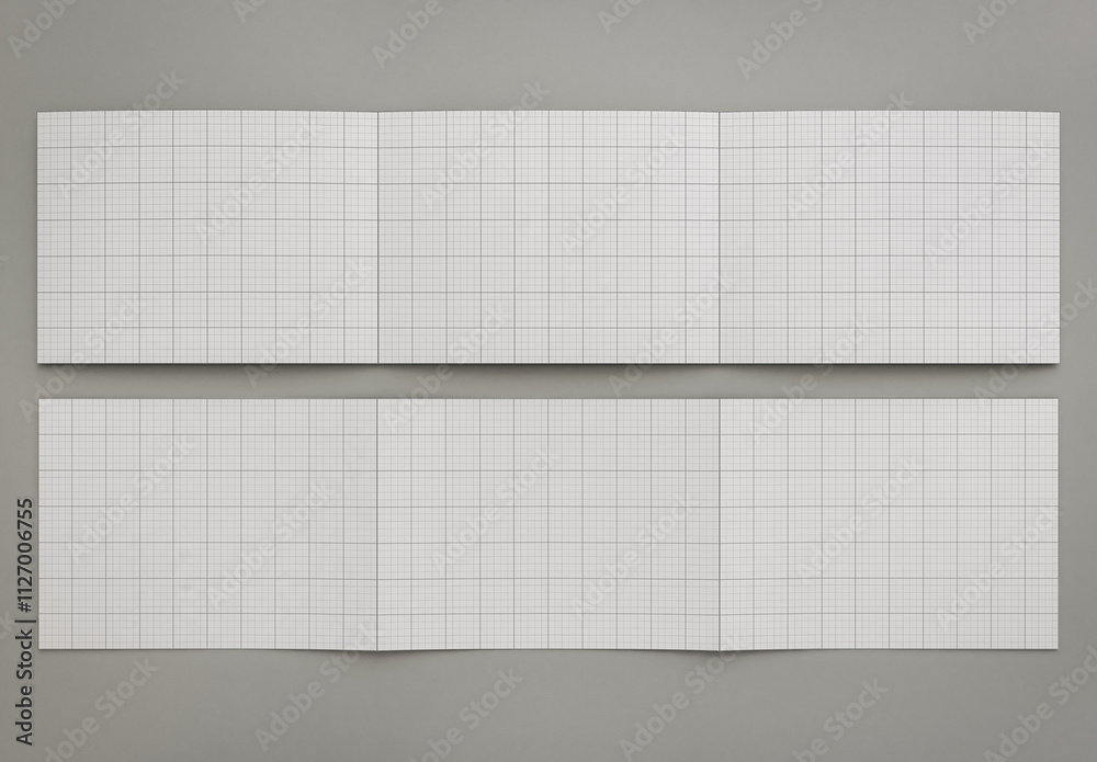 Horizontal Page Trifold Open Brochure Interior and Exterior Mockup ...
