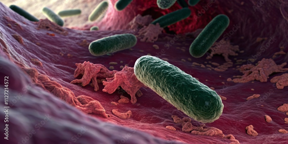 Microscopic view of bacteria highlighting complex interactions within a ...