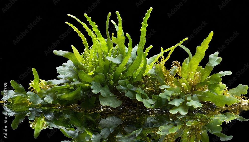 Isolated Seaweed on a Transparent Background Vibrant Green Marine Plant ...