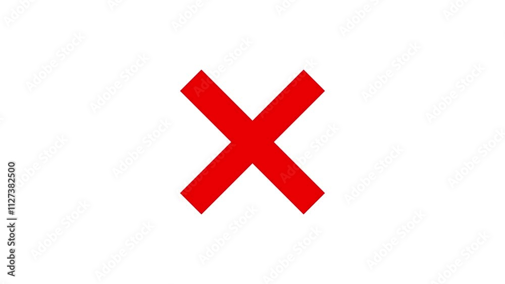 Red Cross animation icon monochrome. Animation. Red X letter, crossed ...