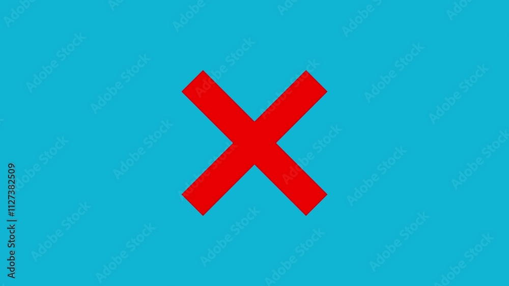 Red Cross animation icon monochrome. Animation. Red X letter, crossed ...