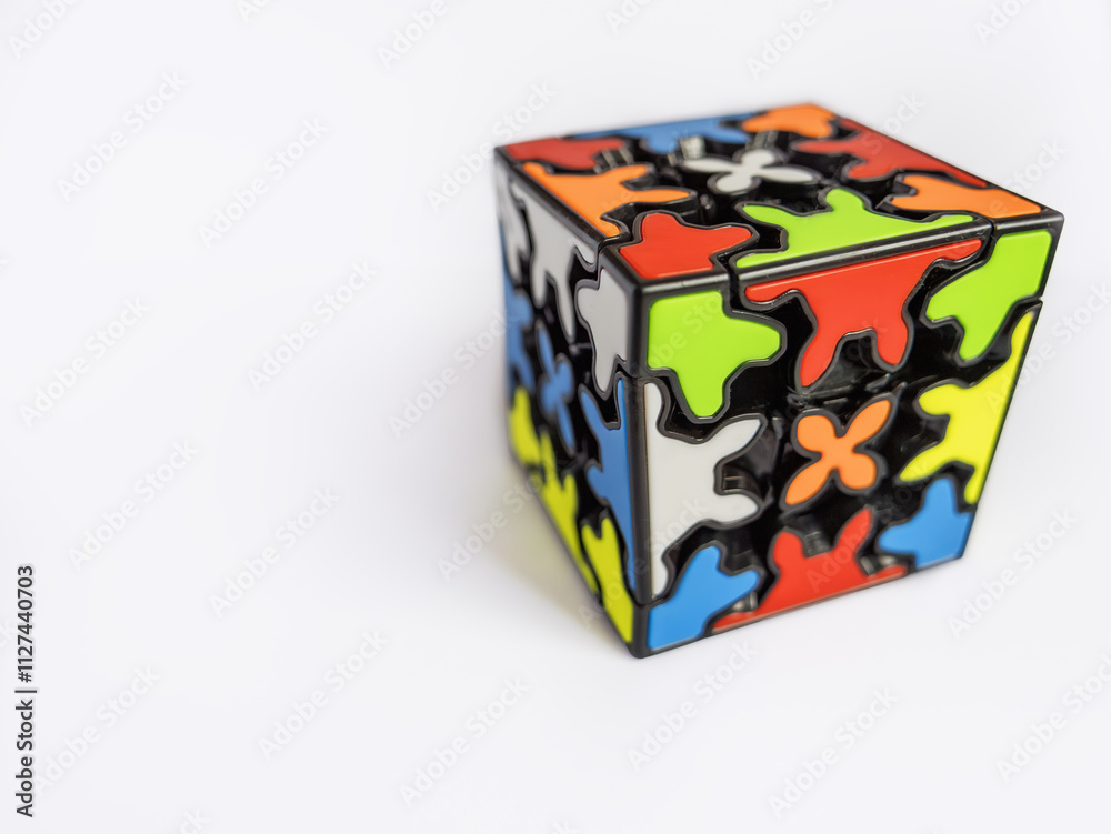 Braunschweig, Germany - December 10, 2024: Qiyi Crazy Gear Cube, Gear Puzzle, Raphael Puzzles ...