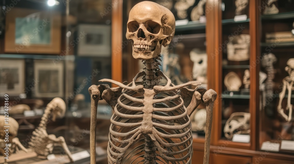 Museum Skeletal Display: A Detailed View of Human Anatomy Stock Photo ...