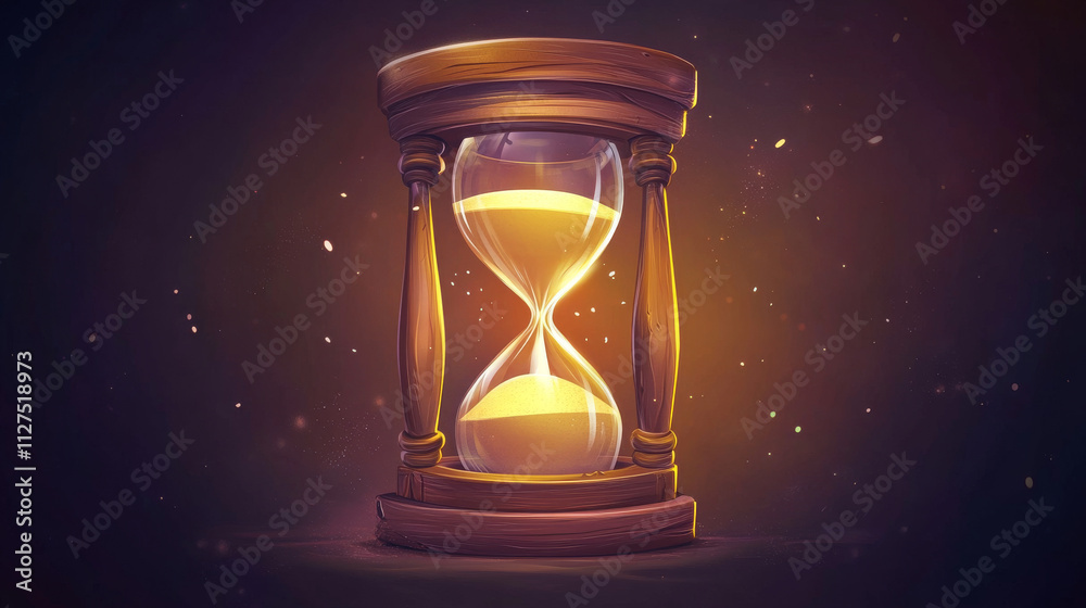 Hourglass animation sprite sheet. Glass clock with falling sand ...