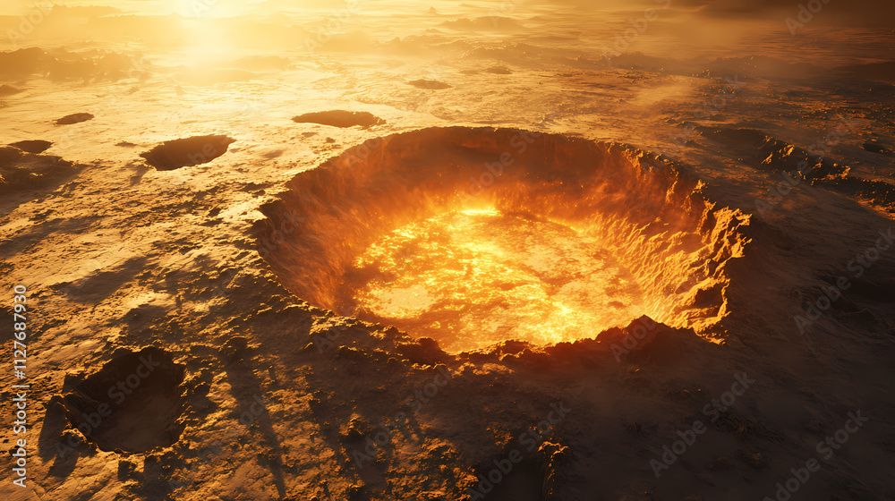 Archaean earth. illustration of the earth as it may have been in the ...