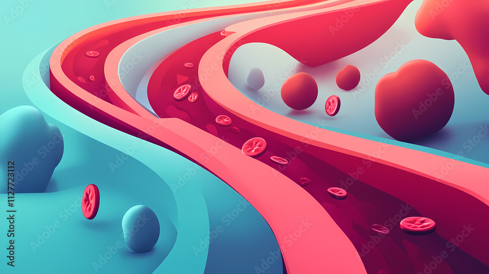 3d isometric flat illustration of vasoconstriction and vasodilation ...