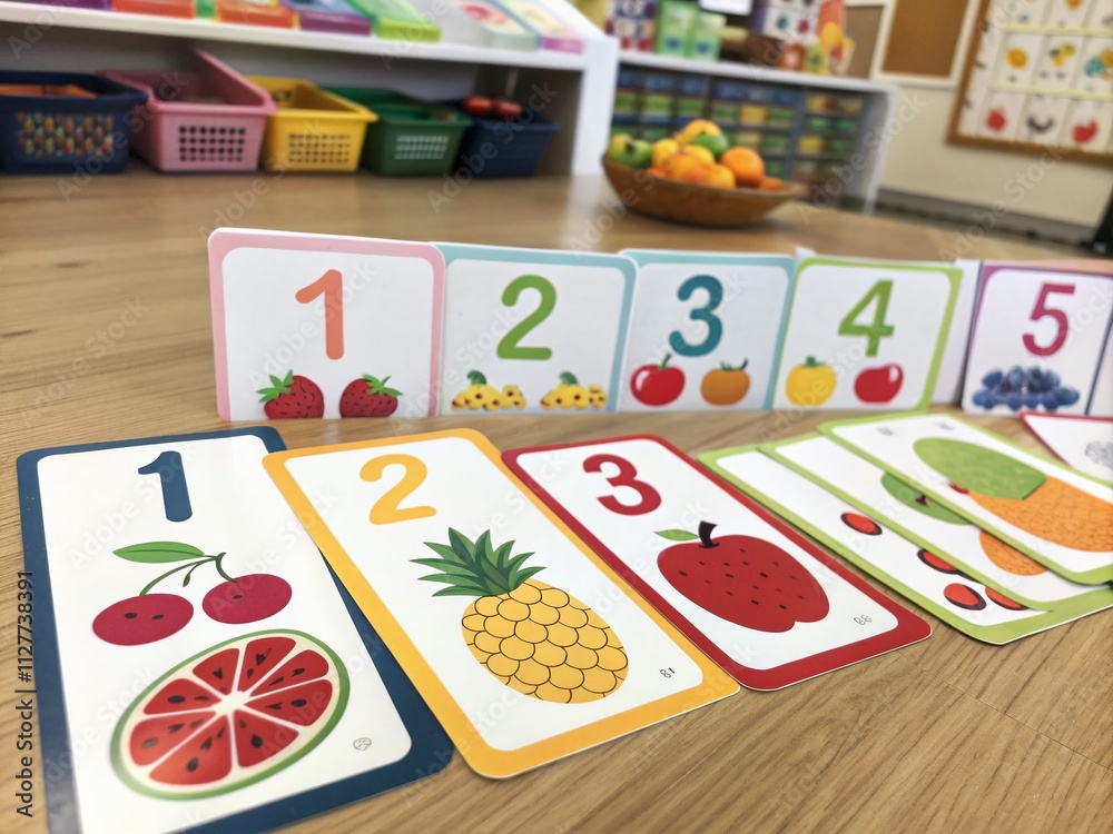 ภาพประกอบสต็อก Engaging Educational Cards for Teaching Numbers 1 to 10 ...