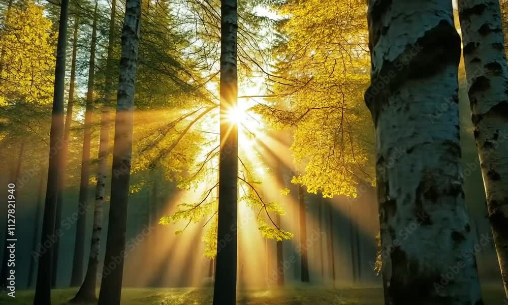 Video of a breathtaking forest with lofty spruce trees casting ...