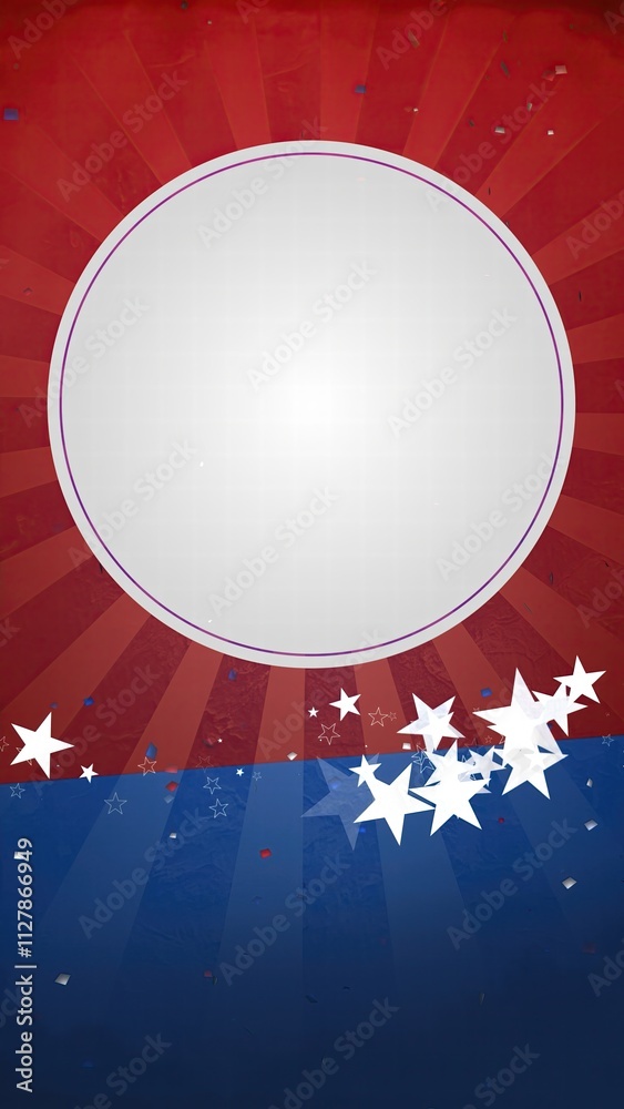 Patriotic American vertical background graphic image. USA Red, white ...