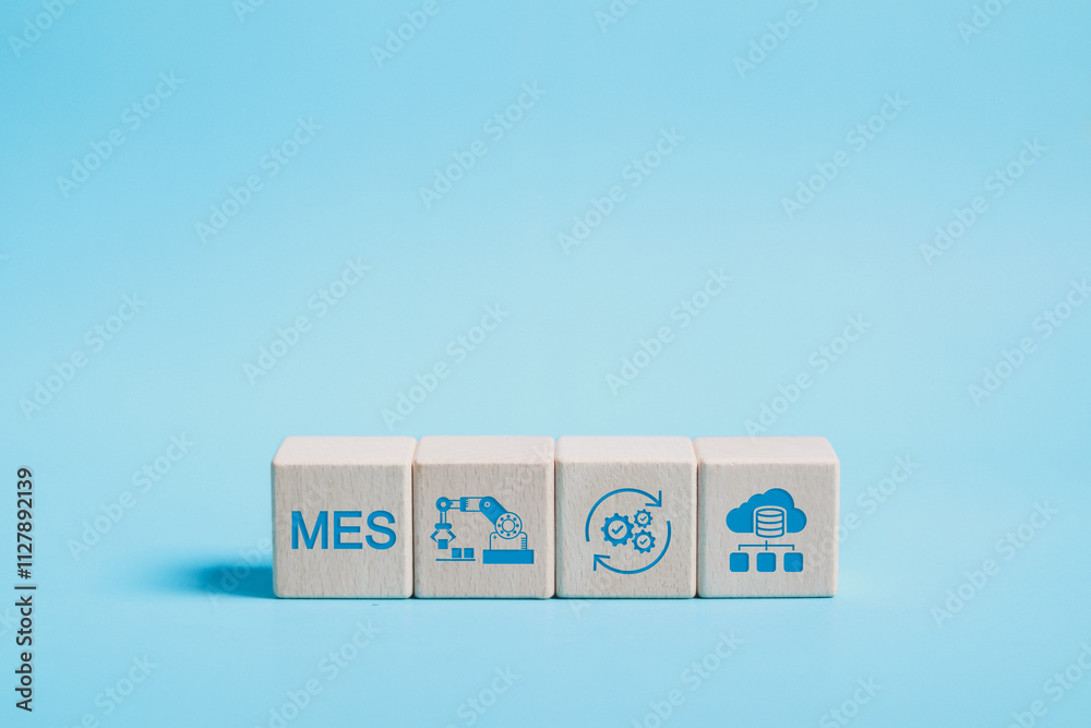 MES manufacturing execution system concept, Manufacturing process ...
