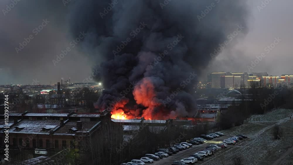 Careless handling of fire hazards. Firefighters extinguishing ...