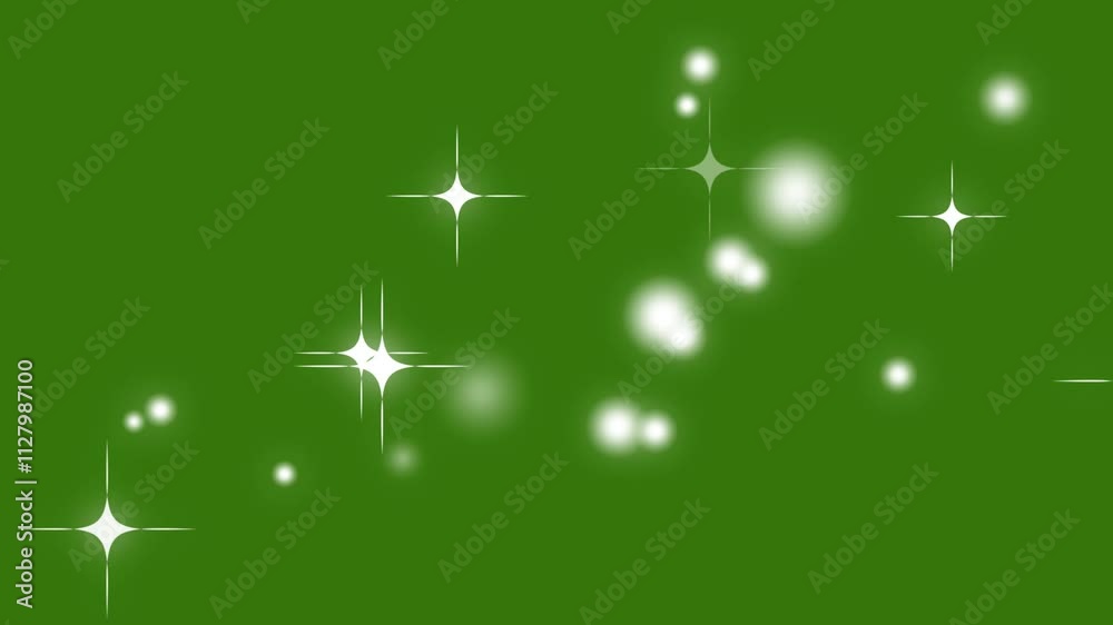 Glitter sparkle animation on green screen background with glow Bokeh ...