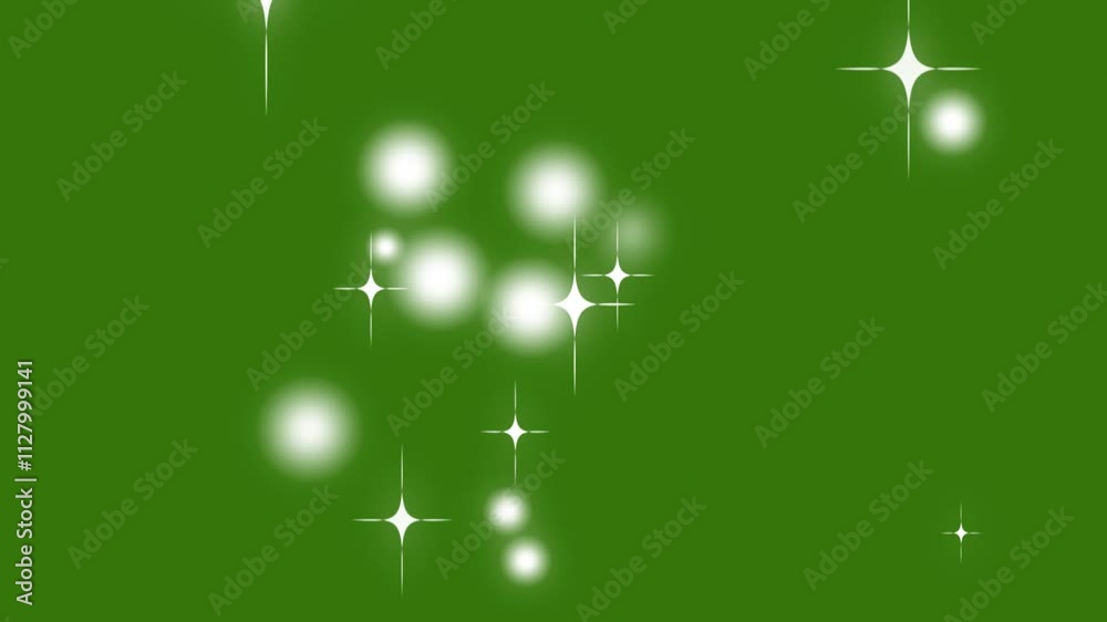 Glitter sparkle animation on green screen background with glow Bokeh ...
