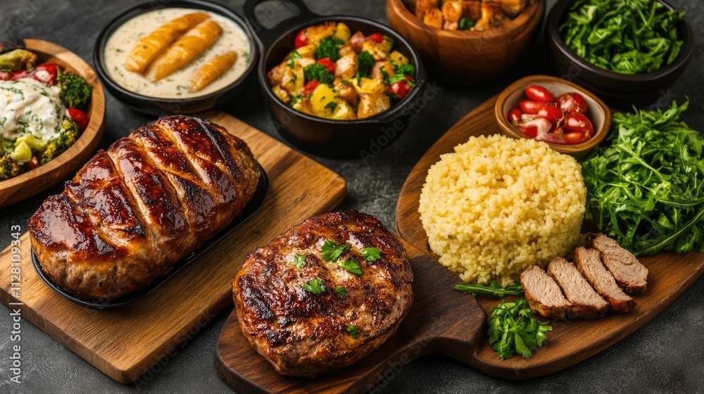 Luxurious international dining experience featuring a variety of ...