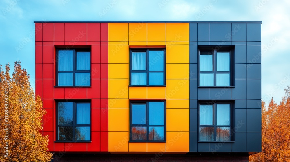 a building s facade featuring sandwich panels with pir insulation that ...