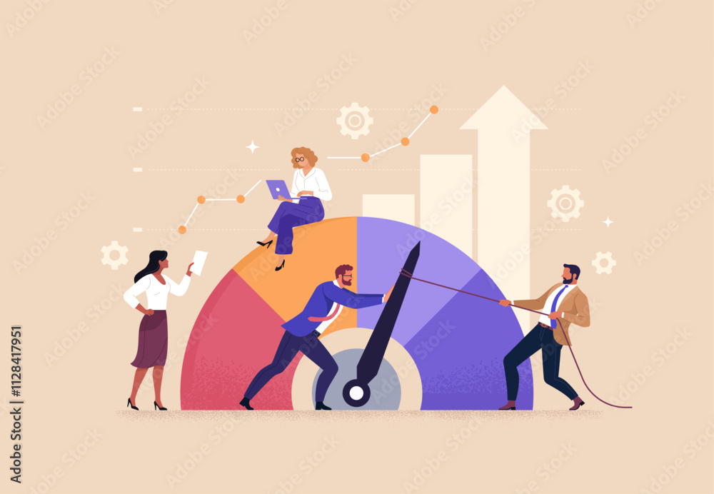 Employee Skills Performance concept. Vector cartoon illustration of a ...