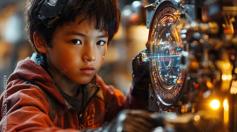 Asian mechanic carefully fine tuning a car s engine while a cutting ...