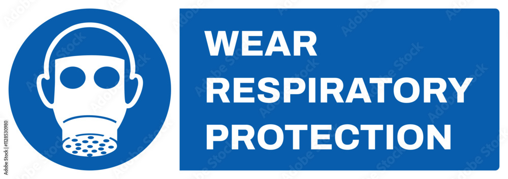 ISO mandatory safety signs uppercase text_wear respiratory protection ...