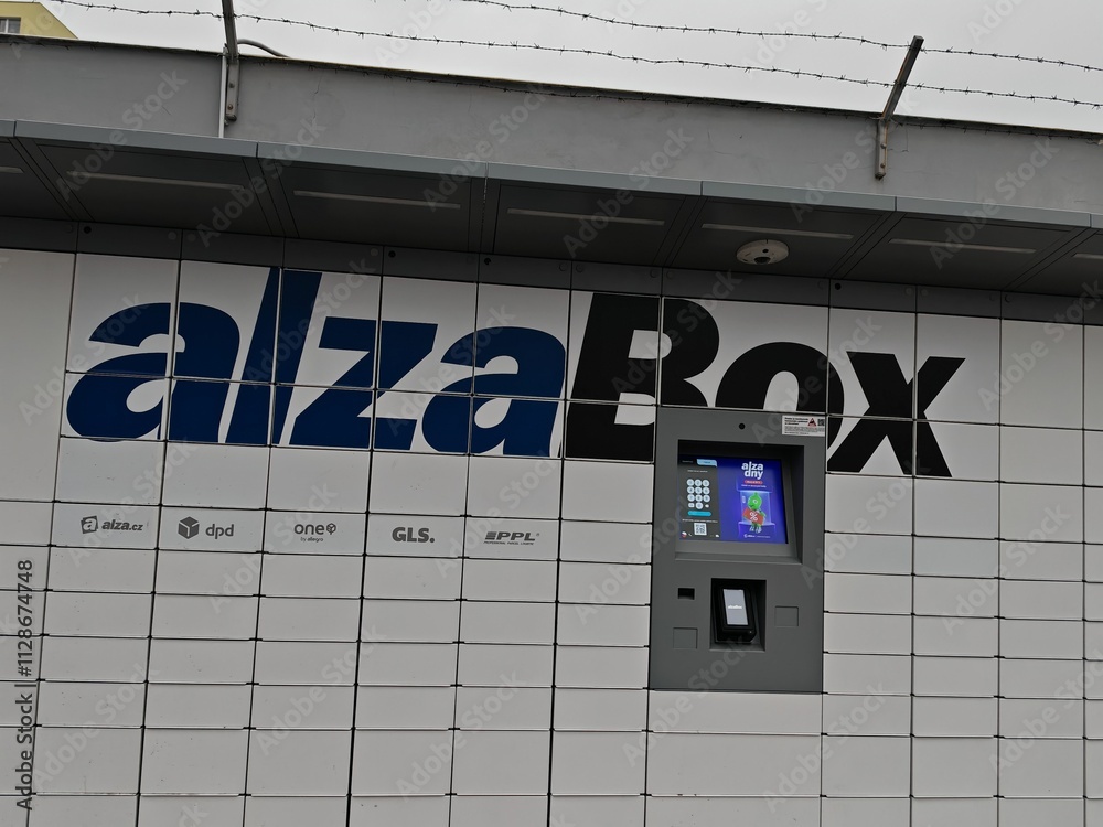 Prague,Czech republic-December 12 2024:Alza Box-ALzaBox-parcel box ...
