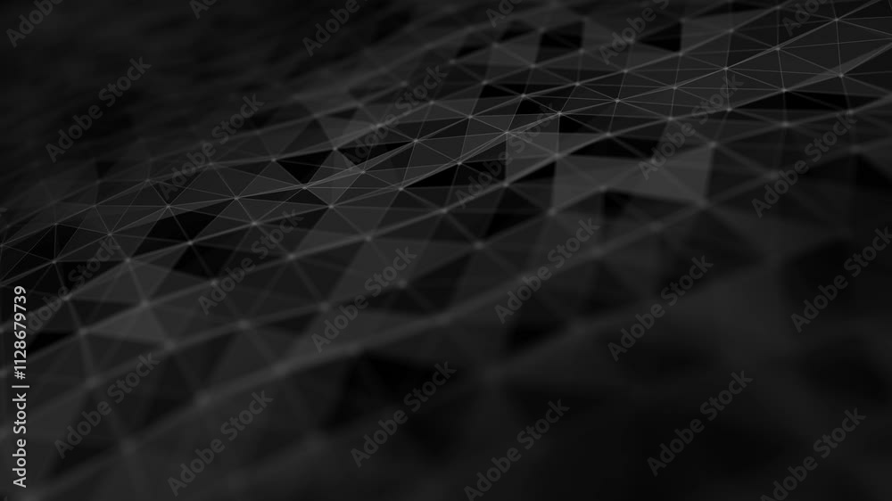 3D Plexus lines triangular polygonal shapes network technology ...
