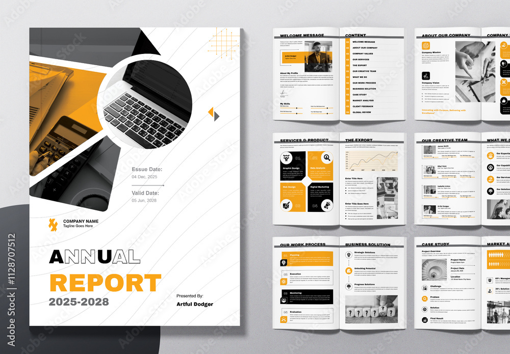 Annual Report Template Layout Stock Template Adobe Stock