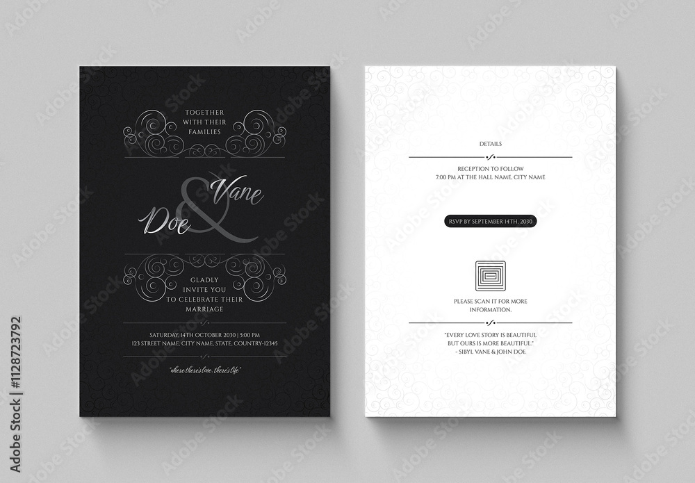 Wedding Invitation Card Template Stock Template | Adobe Stock