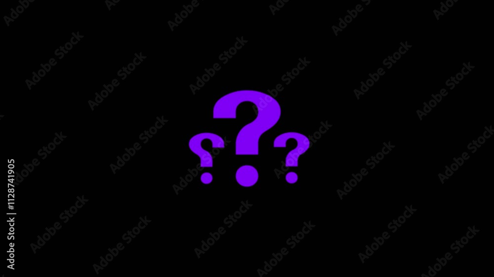 Animation of question mark with transparent Question mark symbols on ...