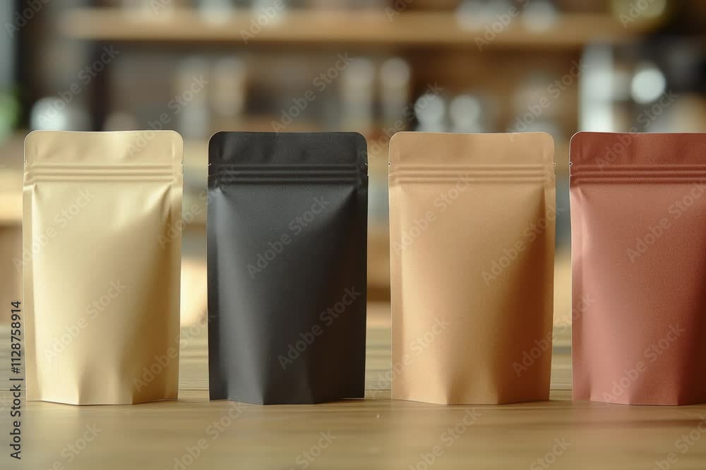 Stick pack. Blank sachet package mockup for coffee and tea isolated on ...